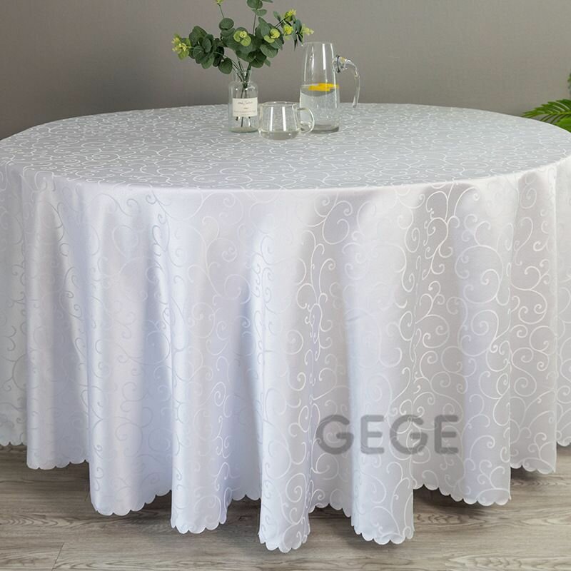 Однотонная скатерть премиум класса, банкетная в отеле, круглая