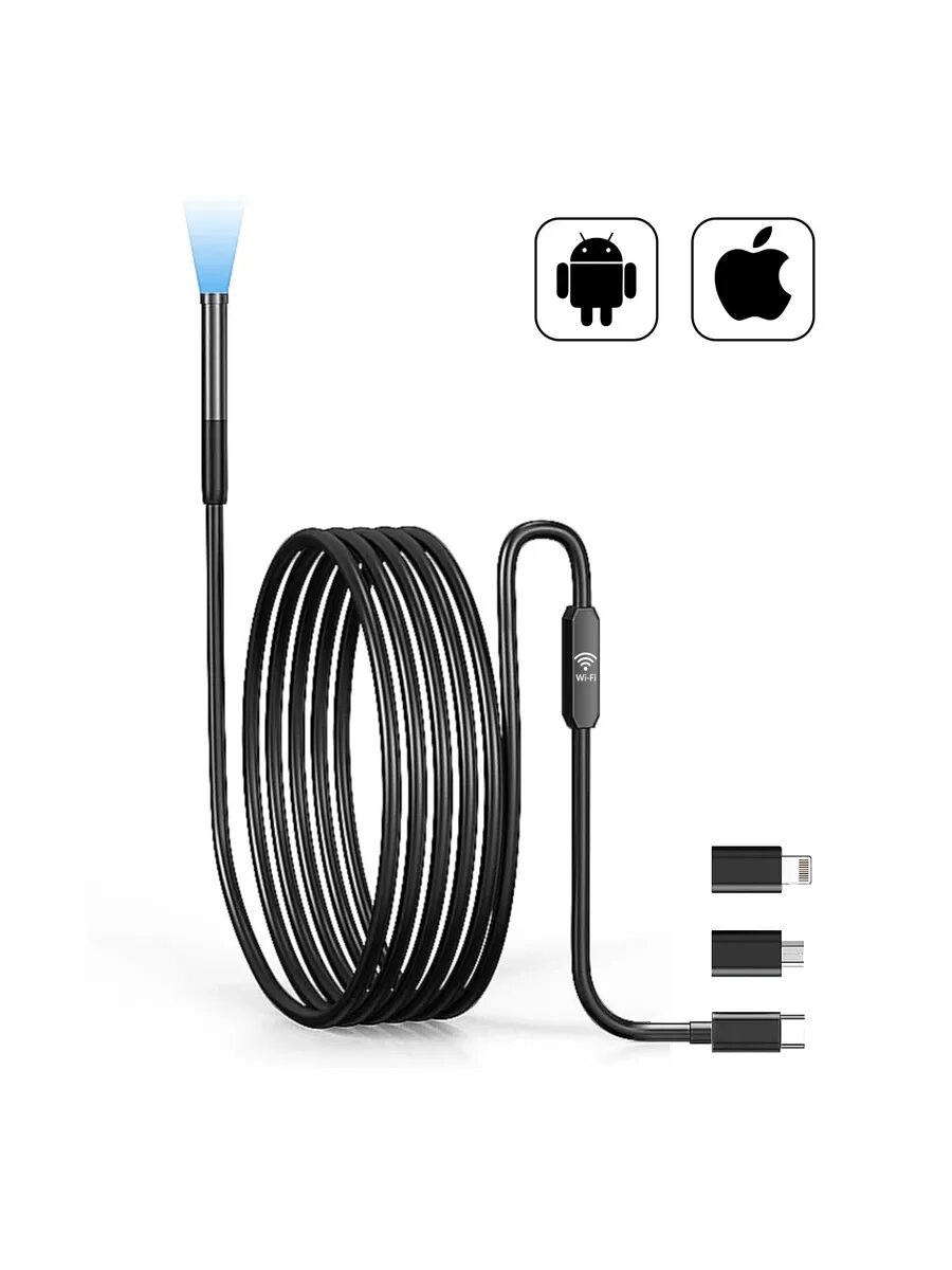 Видеоэндоскоп USB, 2Мп,1м, 7.9 мм зонд iCartool