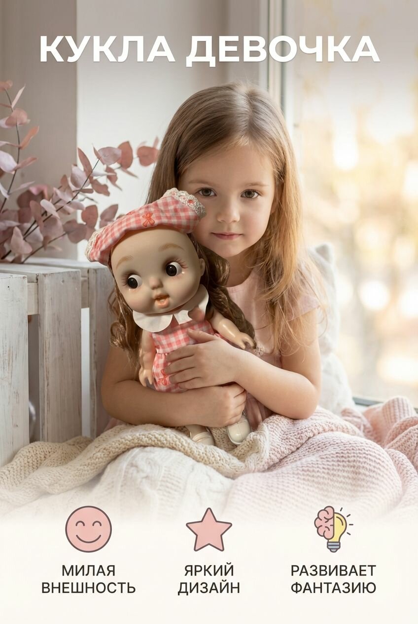Кукла музыкальная, платье, 25 см, питание от батареек, от 3 лет