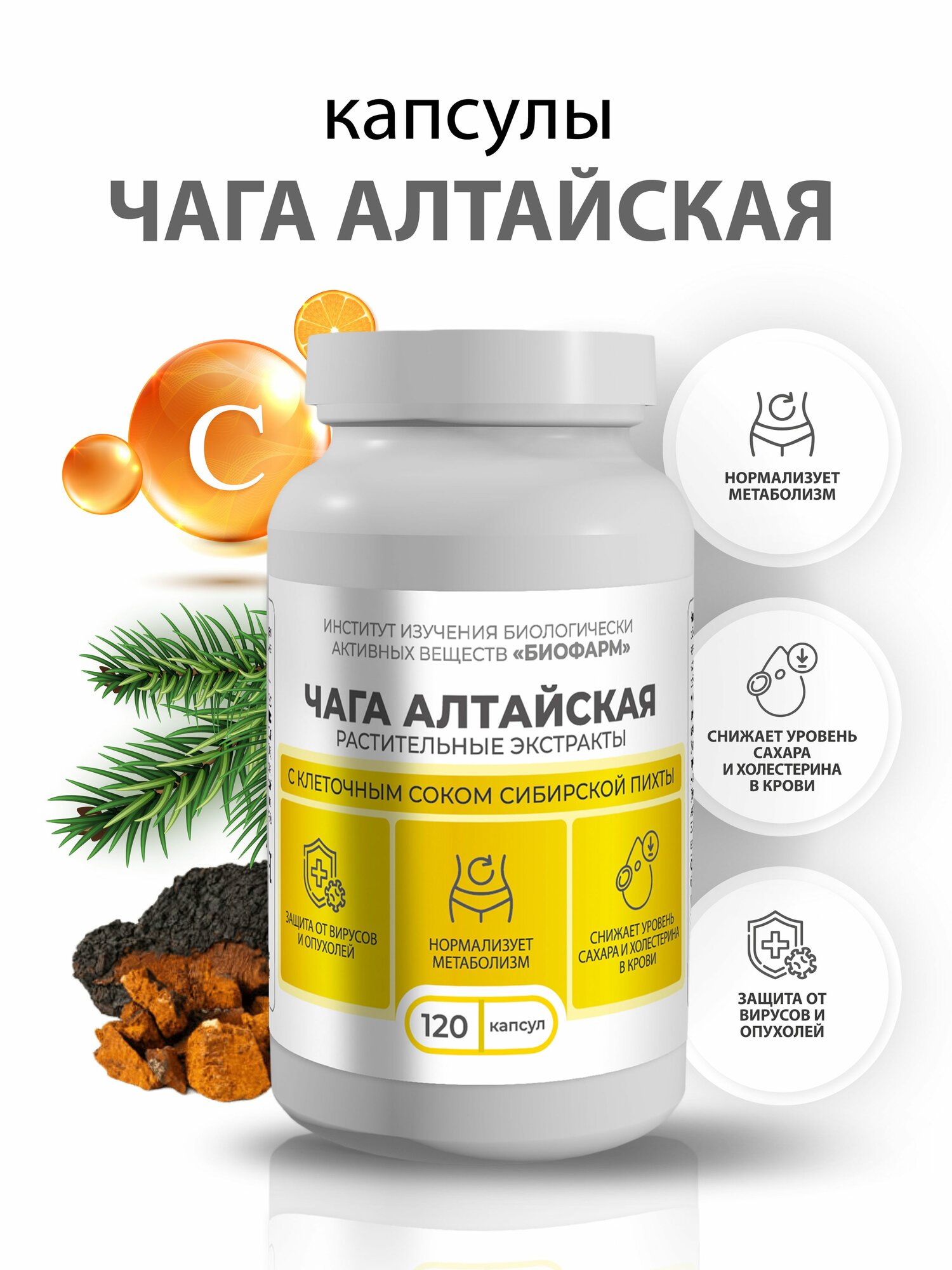 Экстракт чаги в капсулах