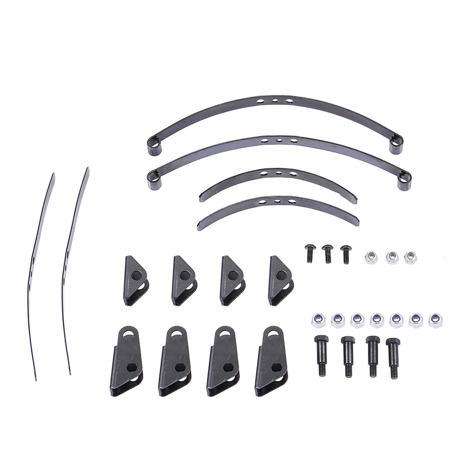 Набор стальных держателей подрессорки для задней листовой подвески для тракторного грузовика Tamiya масштаба 1/14, черный цвет, металл, длина установки120мм