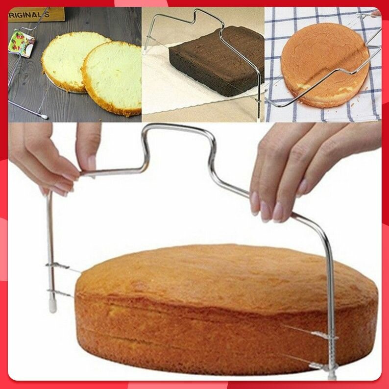 Струна для нарезки коржей бисквита и Тортов, набор для выпечки рамка и 2-е струны, леска для тортов / резак для кексов / нож для выпечки, 1 шт.