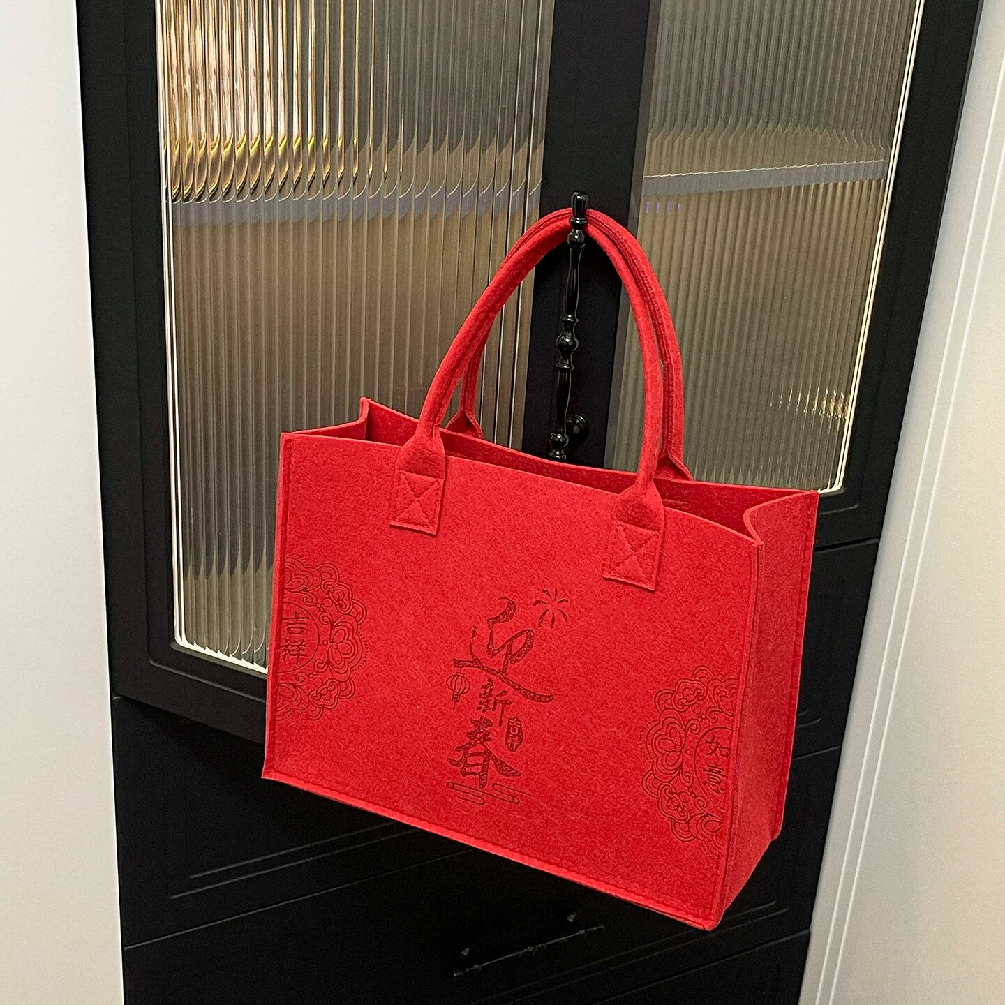 Сумка из фетра, красная сумка, сумка с индивидуальным логотипом, подарок, большая вместимость, сумка-тоут, ручная сумка, подарочная сумка для покупок