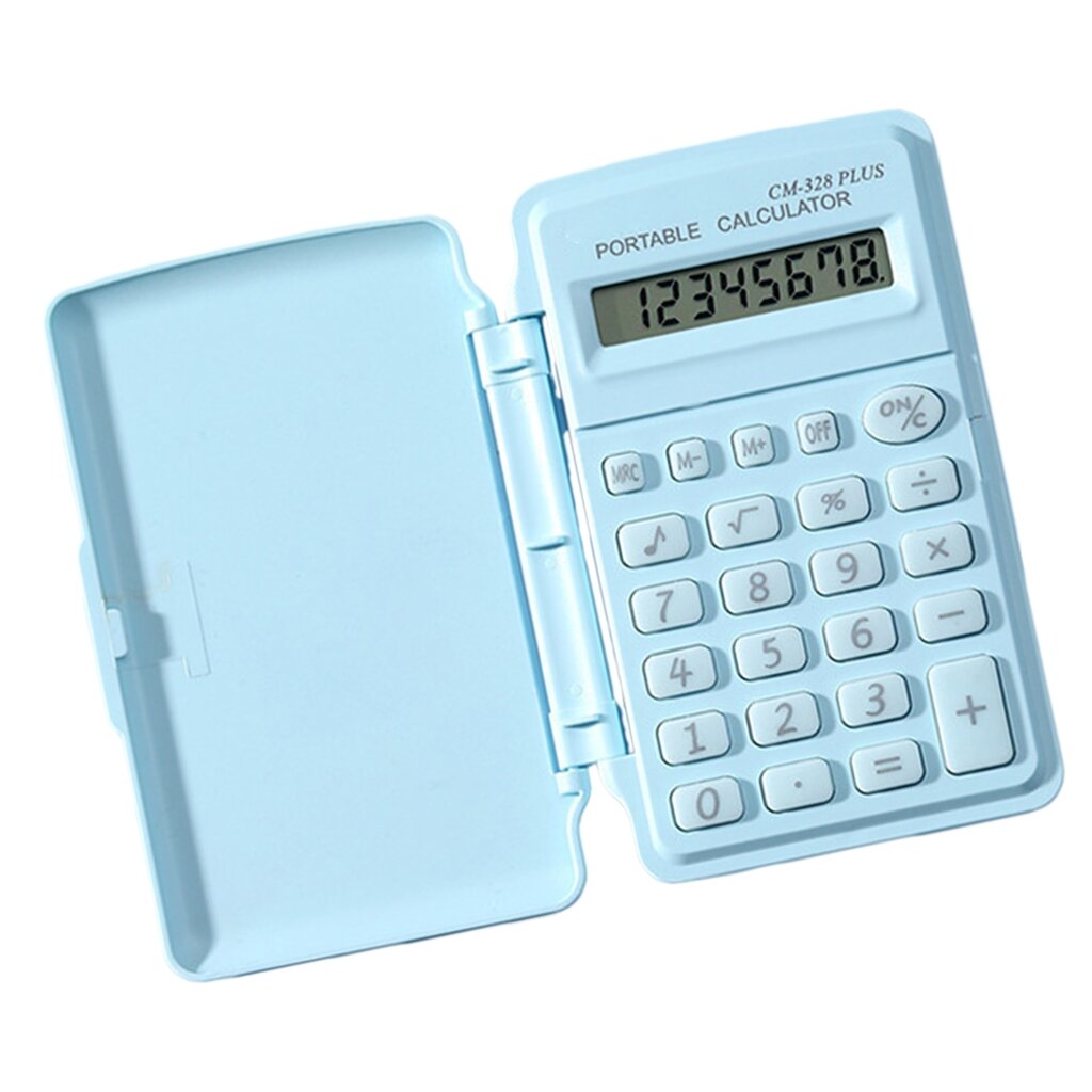 8-значный мини-калькулятор flip palm calculator-светло-голубой