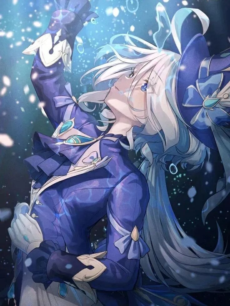 Алмазная Мозаика "Genshin Impact Neuvillette Focalors" 40x50 См Алмазная Вышивка / Картина Стразами Подарков / Украшения