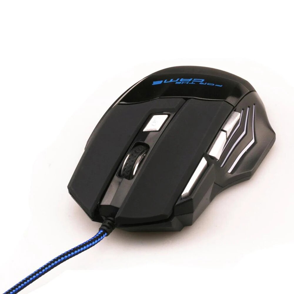 Светодиодная оптическая USB-проводная игровая мышь с разрешением 5500 точек на дюйм и 7 кнопками для ноутбуков, настольных ПК, геймеров, компьютерных мышей