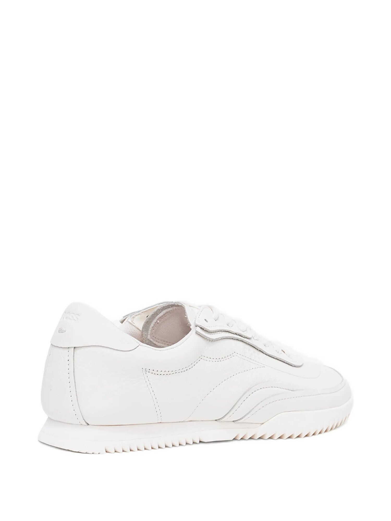 Кроссовки BOSS Logo-embossed leather sneakers, размер 37, white — фото 1