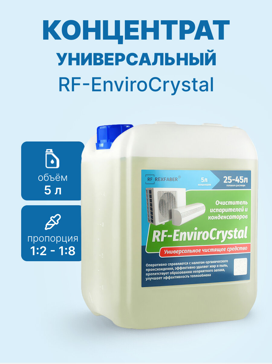 RF-EnviroCrystal 5л. (1:2 - 1:8) концентрат универсальный для очистки испарителей и конденсаторов