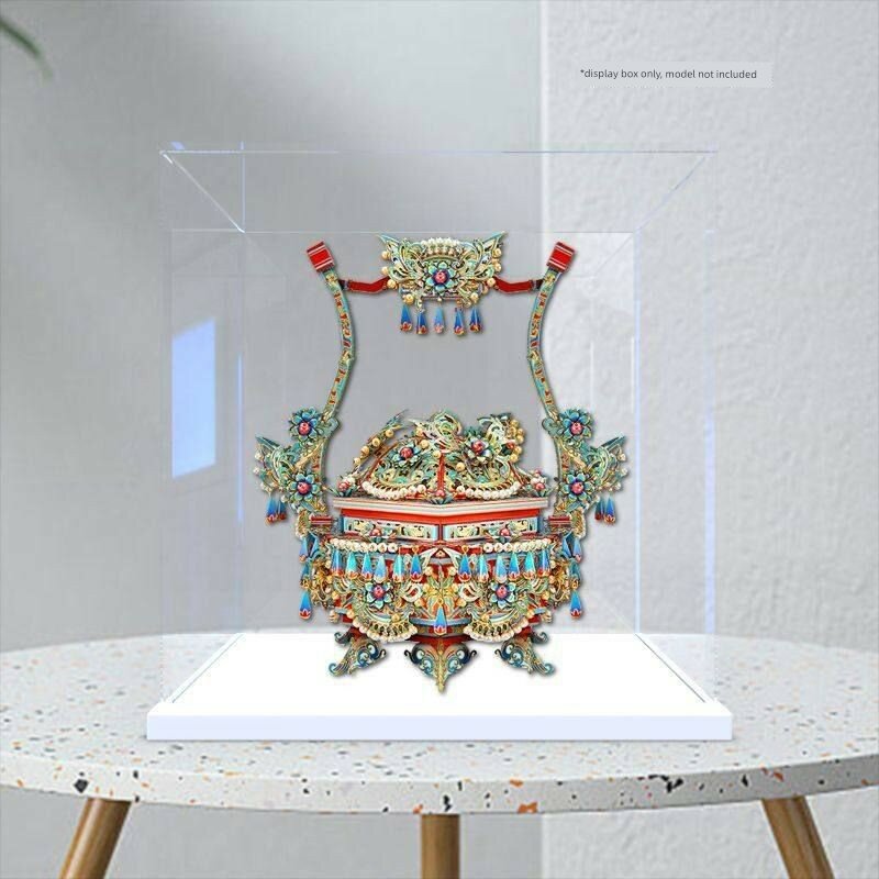 Элегантная белая коробка с открывающимся основанием 3D-пазл-демонстрация, прозрачная металлическая модель, 20x15x20см