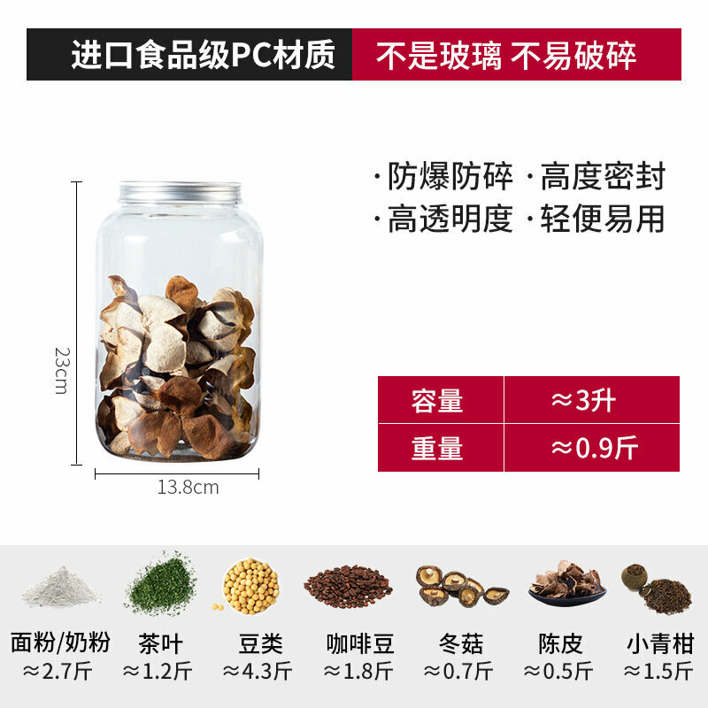 Акриловая герметичная банка, прозрачная, маленькая, упаковка зеленого мандарина, кордицепс, рыбий желоб, сушеные морские продукты, демонстрационная бутылка, банка для хранения сушеной мандариновой корки