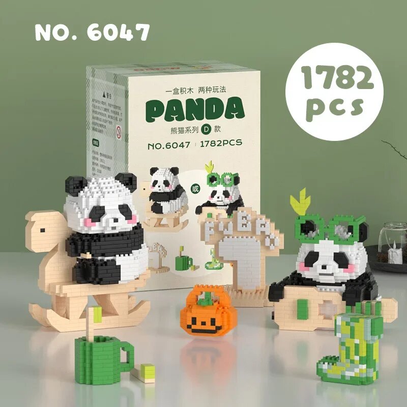 Kawaii Panda строительные блоки 3D панда 6047