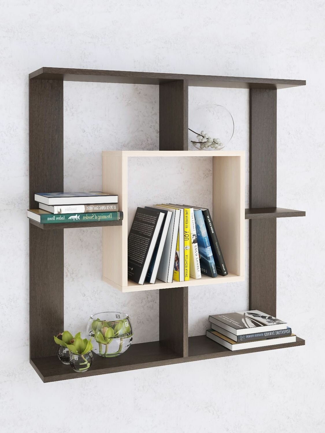 Полка навесная ПН-1 850х850х180 (венге/дуб молочный) тэкс