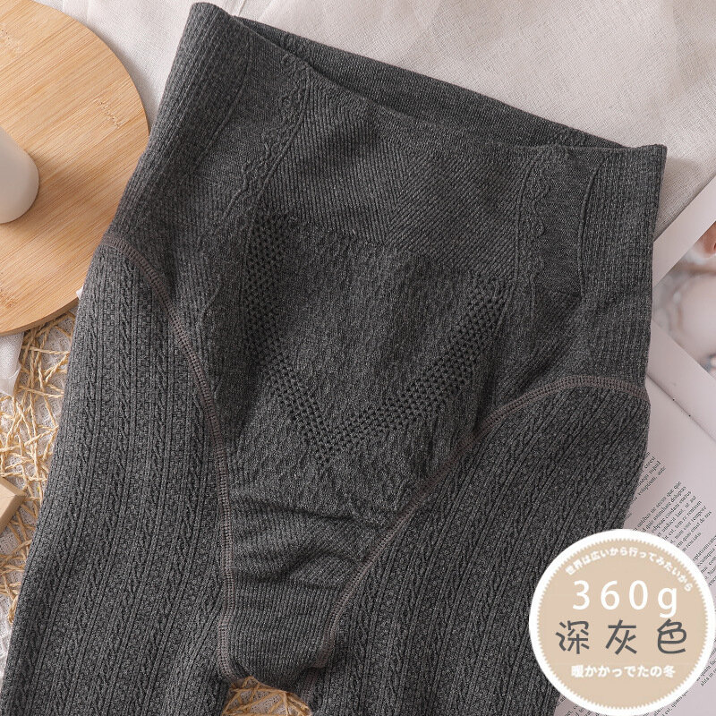 Хлопковые и льняные колготки в японском стиле для женщин, осень и зима, слегка компрессионные, стройнящие ноги, ребристые эластичные леггинсы, плотный однотонный цвет, высокая талия