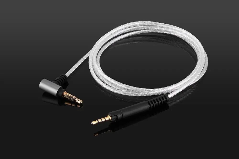 Earmax Аудиокабель для наушников, посеребренный, белый, 120 см, Right angle