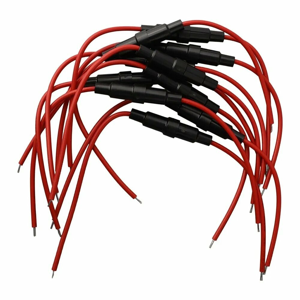 10шт Встроенный Держатель Предохранителя 5x20 мм Быстроразъемный Винтовой Держатель Предохранителя с Проводом 22AWG