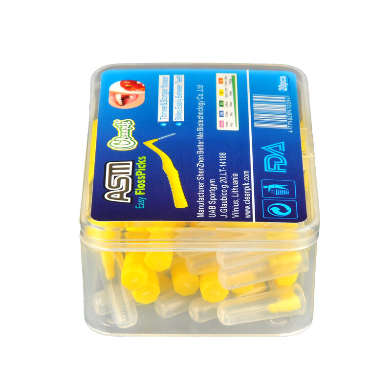 Межзубная щетка Cleanpik L-образная щетка для зазоров между зубами 7-образная ортодонтическая специальная зубная щетка для брекетов 20 штук