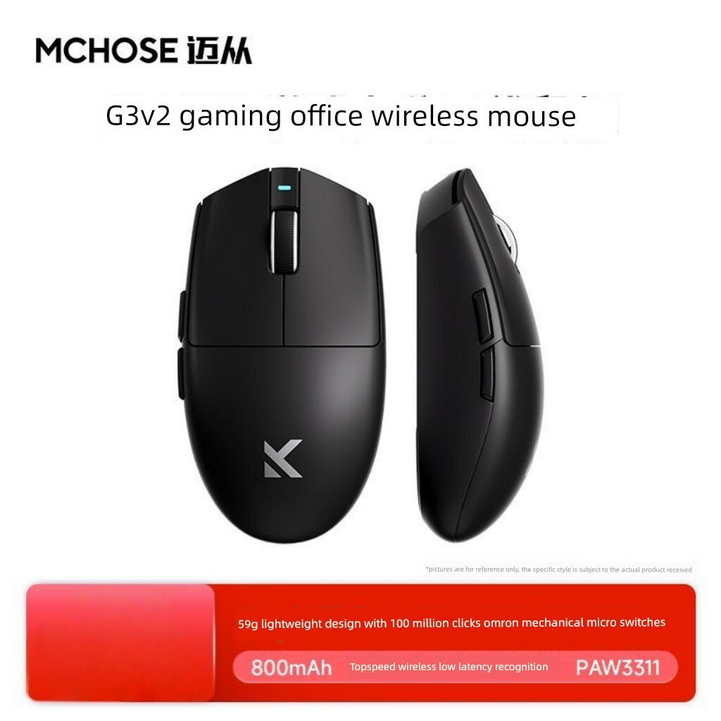 Беспроводная мышь MCHOSE G3 V2Pro, перезаряжаемая, для игр и офиса, с сенсором PAW3395, три режима подключения: