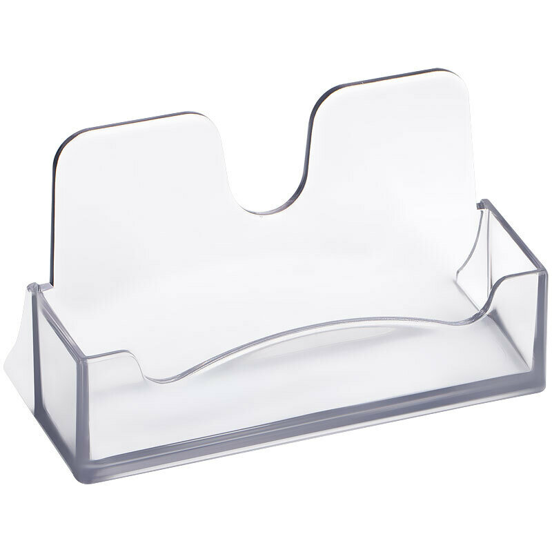 12 шт. Подставка для визиток настольная СТАММ, 40*100мм, тонированная серая