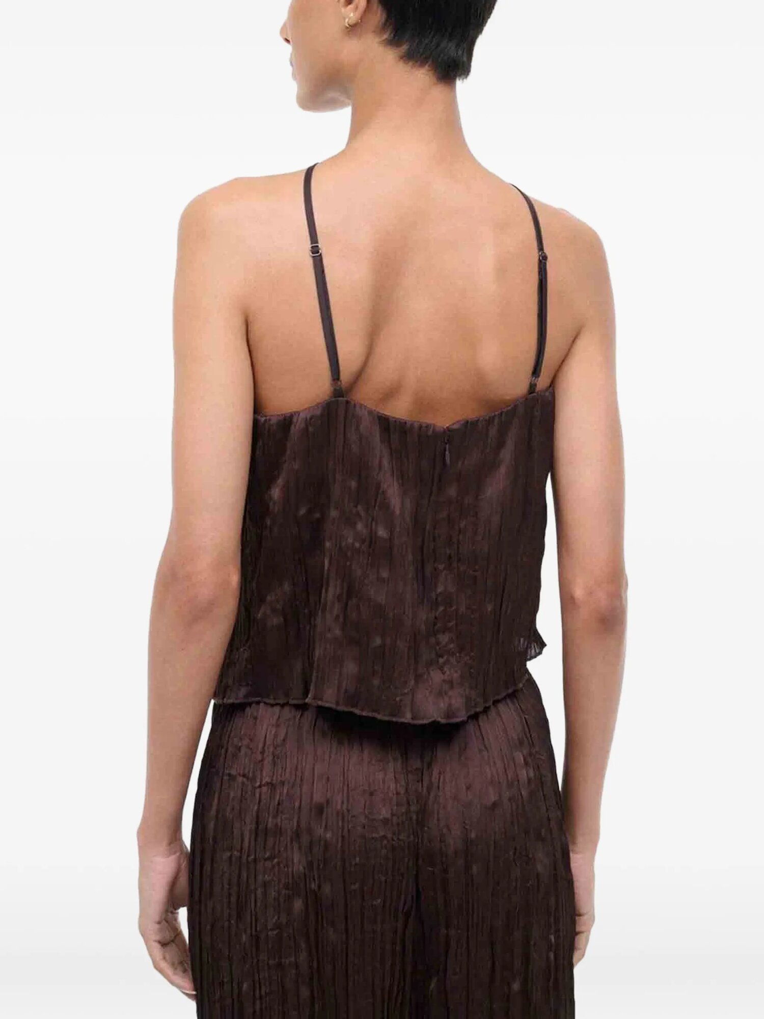 Топ Staud Crinkled top, размер M, brown — фото 1