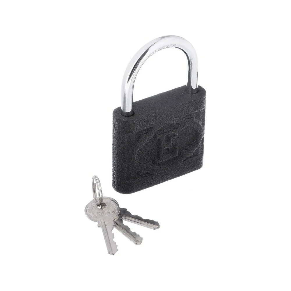 Навесной замок ермак, цилиндровый механизм, металлический корпус, стальная дужка, черный, бытовой класс