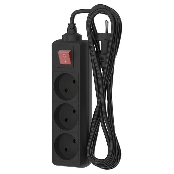 Удлинитель Фотон 2м 3роз. черный 10-23S