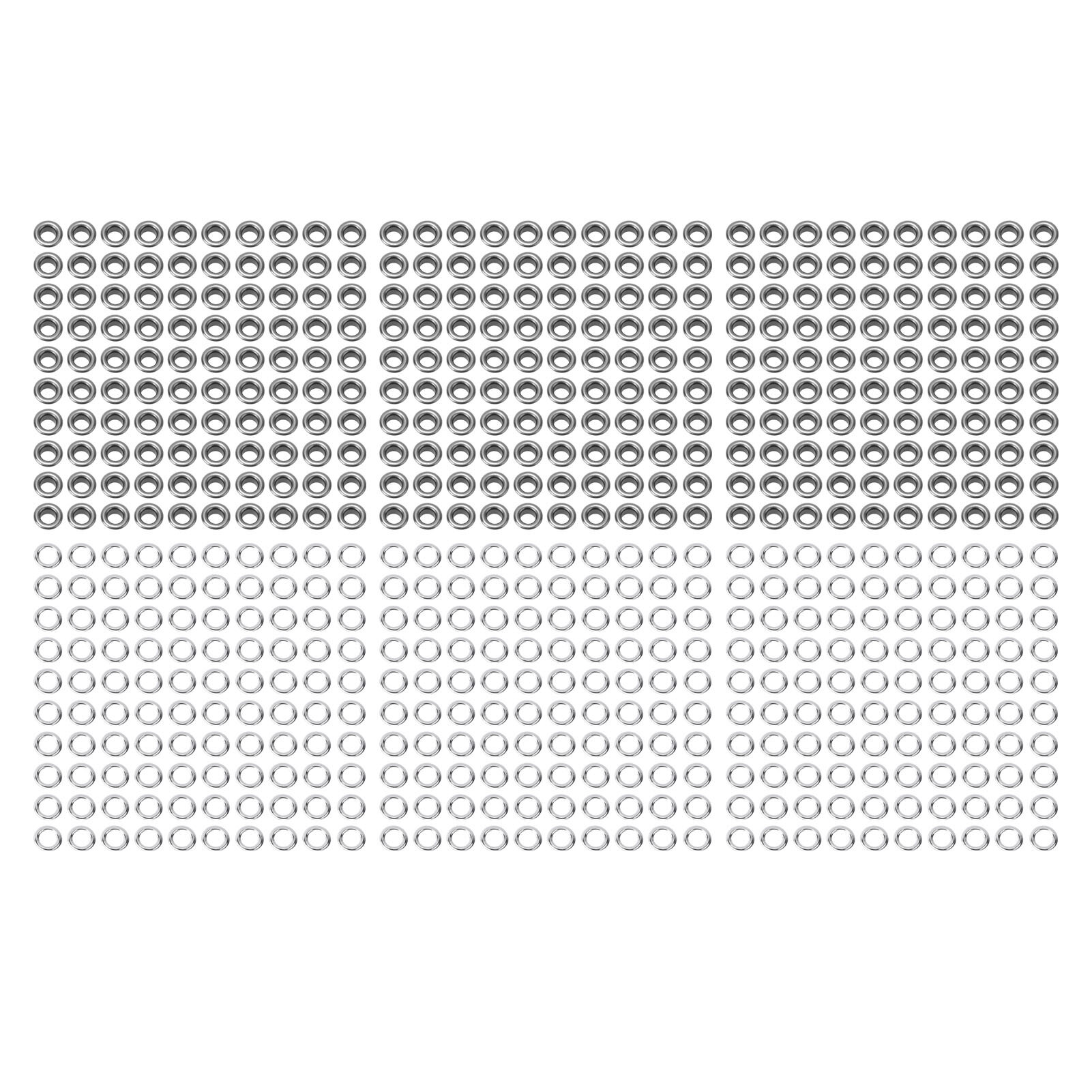 300 комплектов люверсов 6 мм, 201 люверс из нержавеющей стали с шайбами для одежды, обуви, сумок, ремней, кошельков, серебристый и черный.