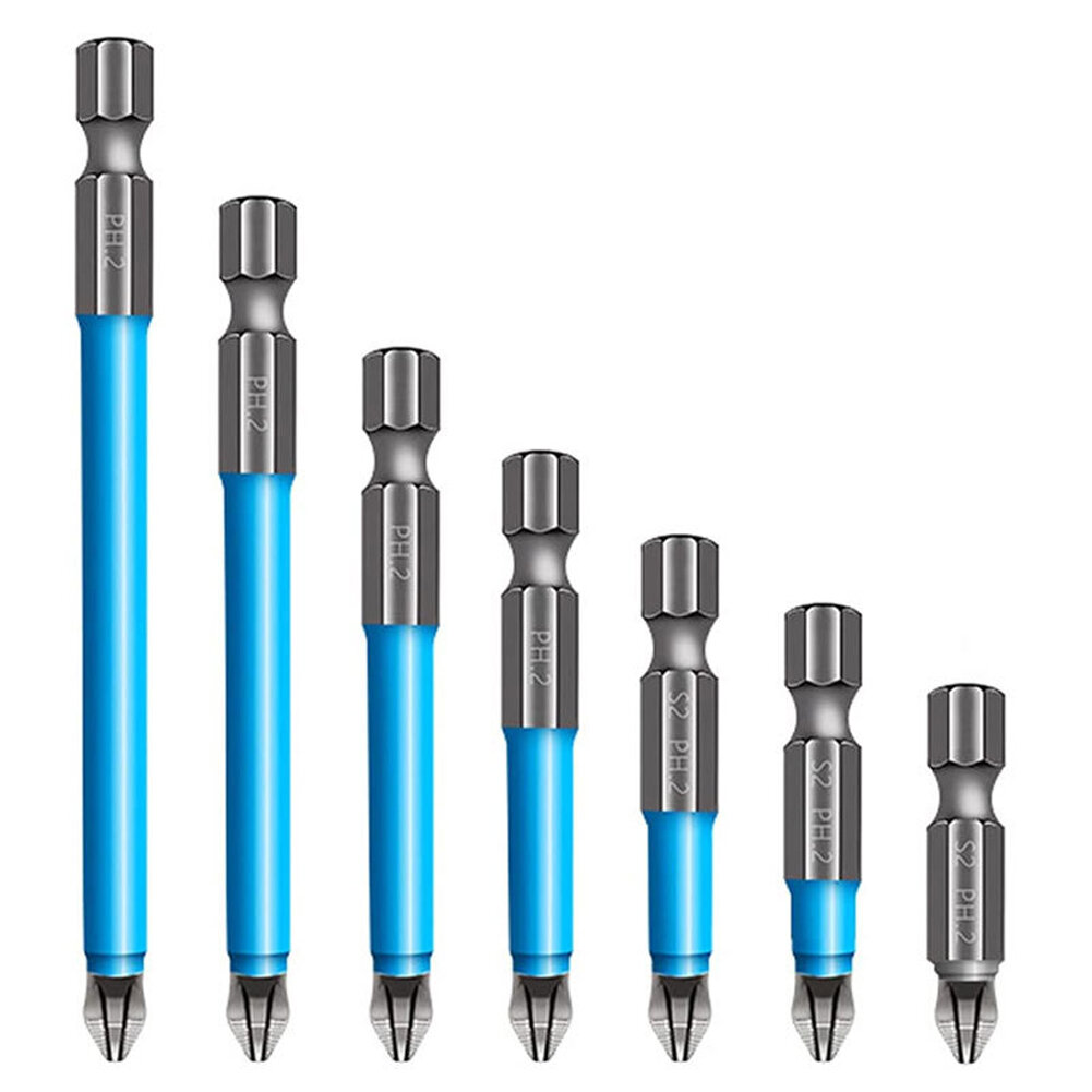 Наборы битов для отверток PH2 с магнитным антискользящим эффектом, комплекты сверл, ручные инструменты, аксессуары для электродрелей: тип А (25мм, 50мм, 90мм, 150мм) и тип В (25мм, 50мм, 65мм, 70мм, 90мм, 127мм, 150мм)