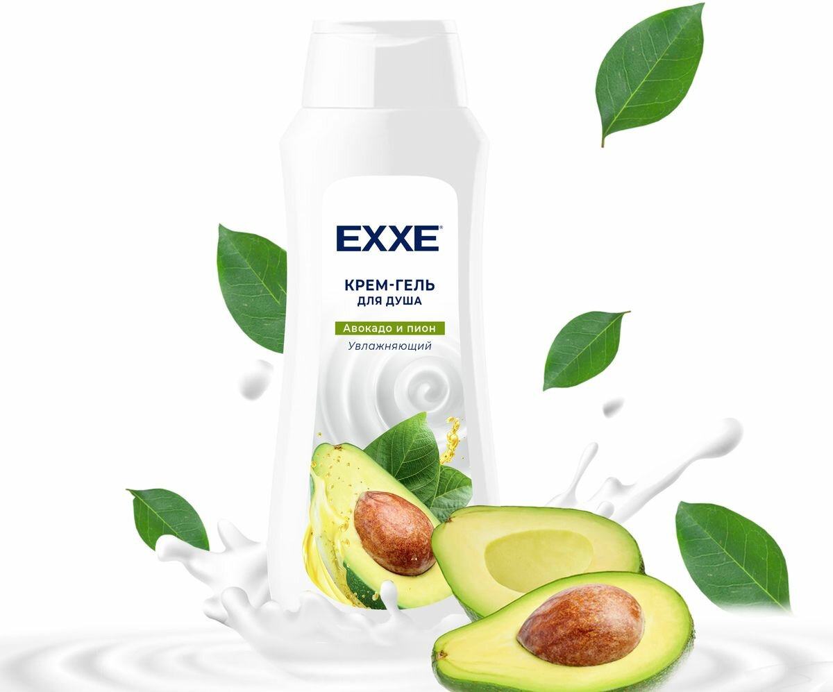 EXXE Увлажняющий крем-гель для душа "Авокадо и пион" 400мл