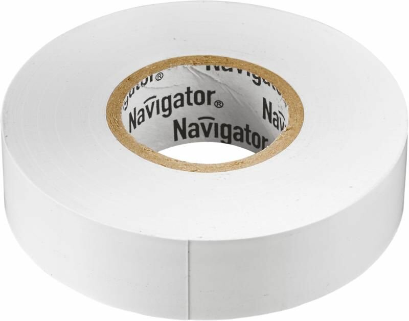 Изолента ПВХ Navigator ширина 19 мм, длина 20 м, белый