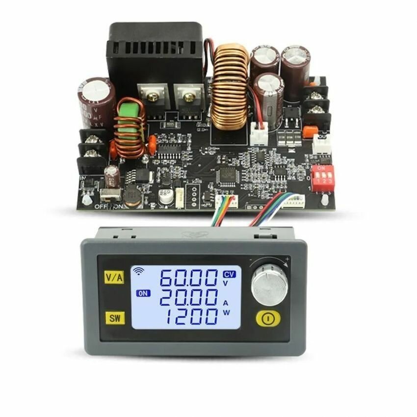 Модуль регулятора напряжения, XY6020L, 20A, 1200 Вт, с понижающим основанием