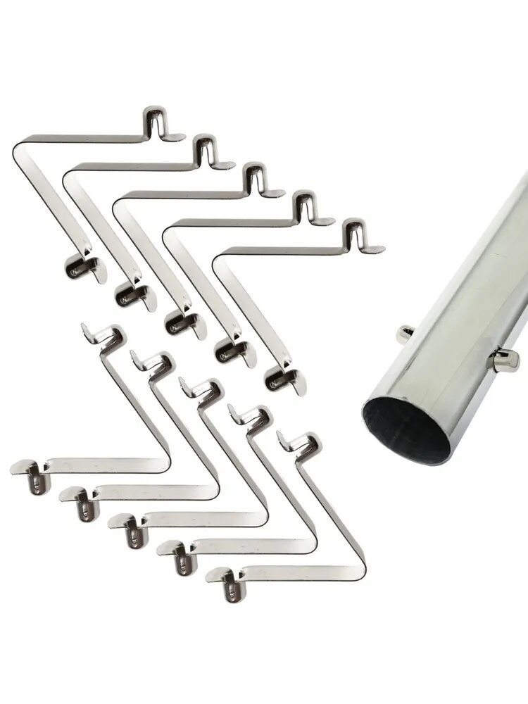 Комплект пружин с кнопкой-фиксатором V-образных для труб 18-22 мм с двумя кнопками D6x8 мм (10 шт.)