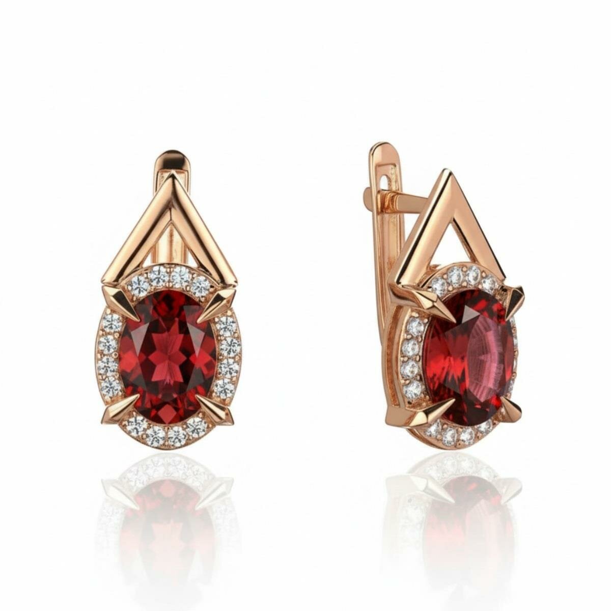 Серьги Эстет, красное золото, 585 проба