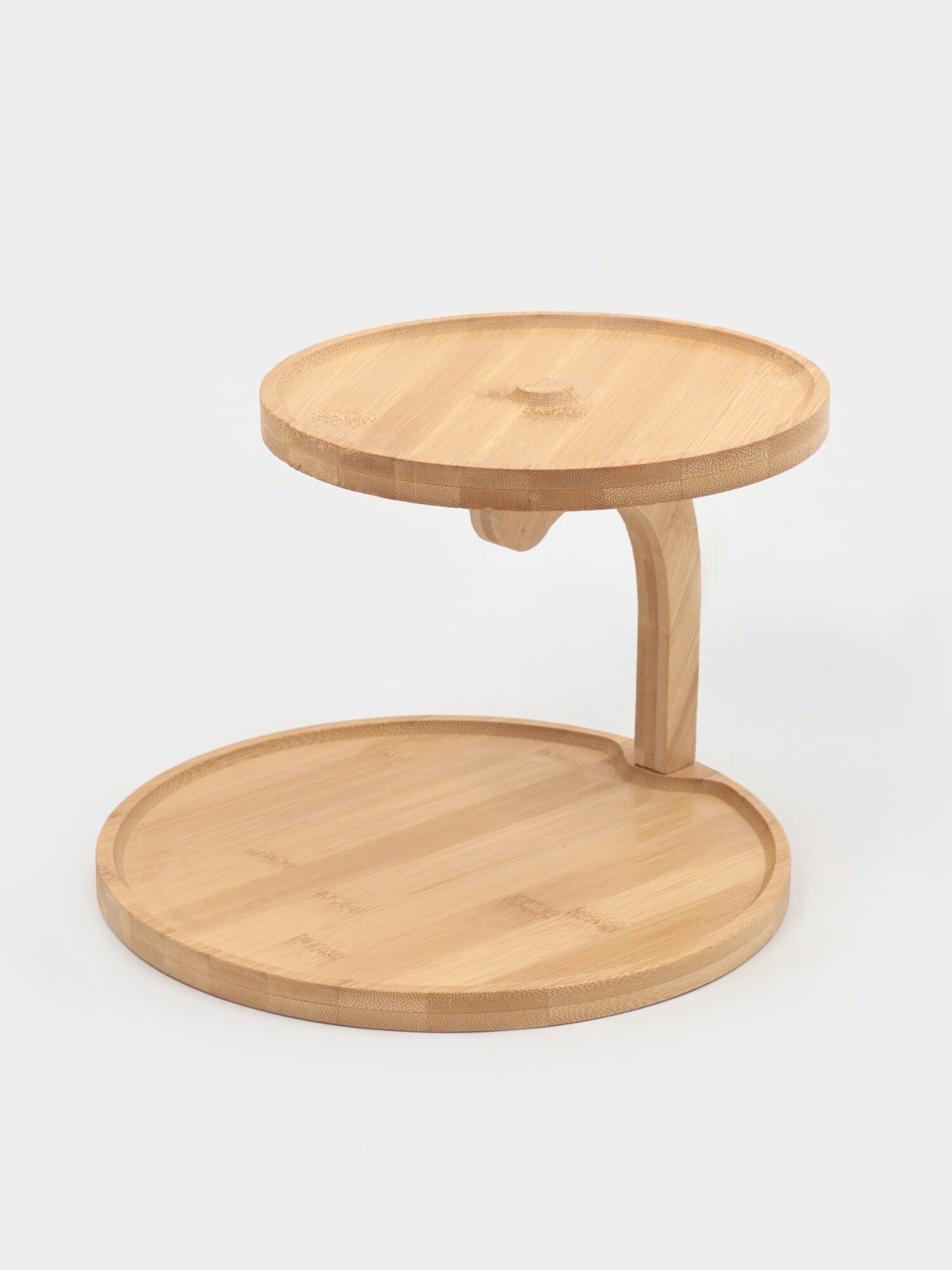 Этажерка для фруктов и десертов Доляна «Бамбук», 2 яруса, 25×19.5 см, бамбук