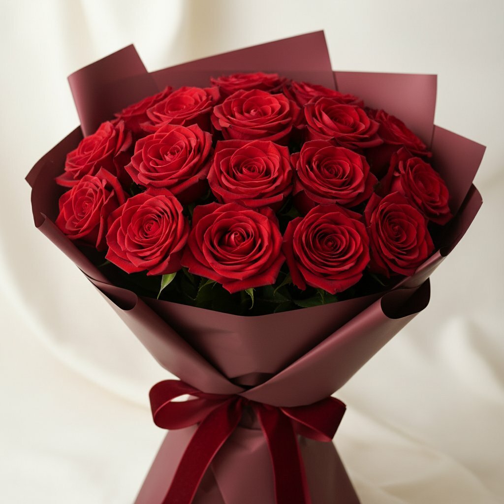 Букет из красных роз 15 шт, красивый букет цветов, шикарный, премиум цветы, премиум букет