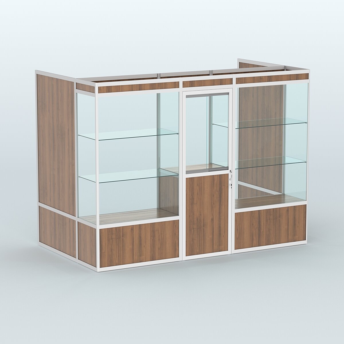 Павильон из профиля пристенный №1а (4,05 кв. м), Орех