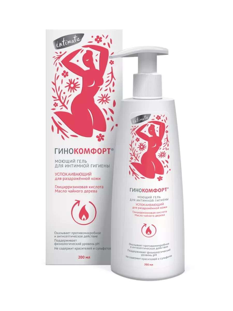 Гинокомфорт успокаивающий гель для интимной гигиены 200 мл