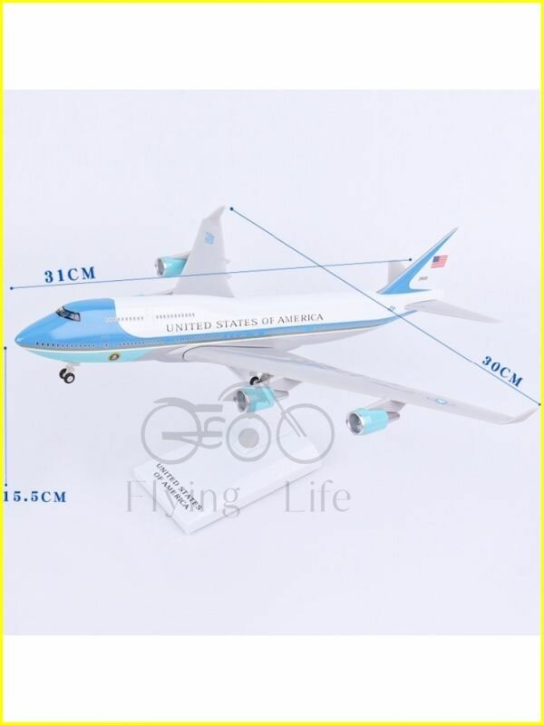 Модель самолета Boeing 747 Air Force One (30 см) с огнями и шасси