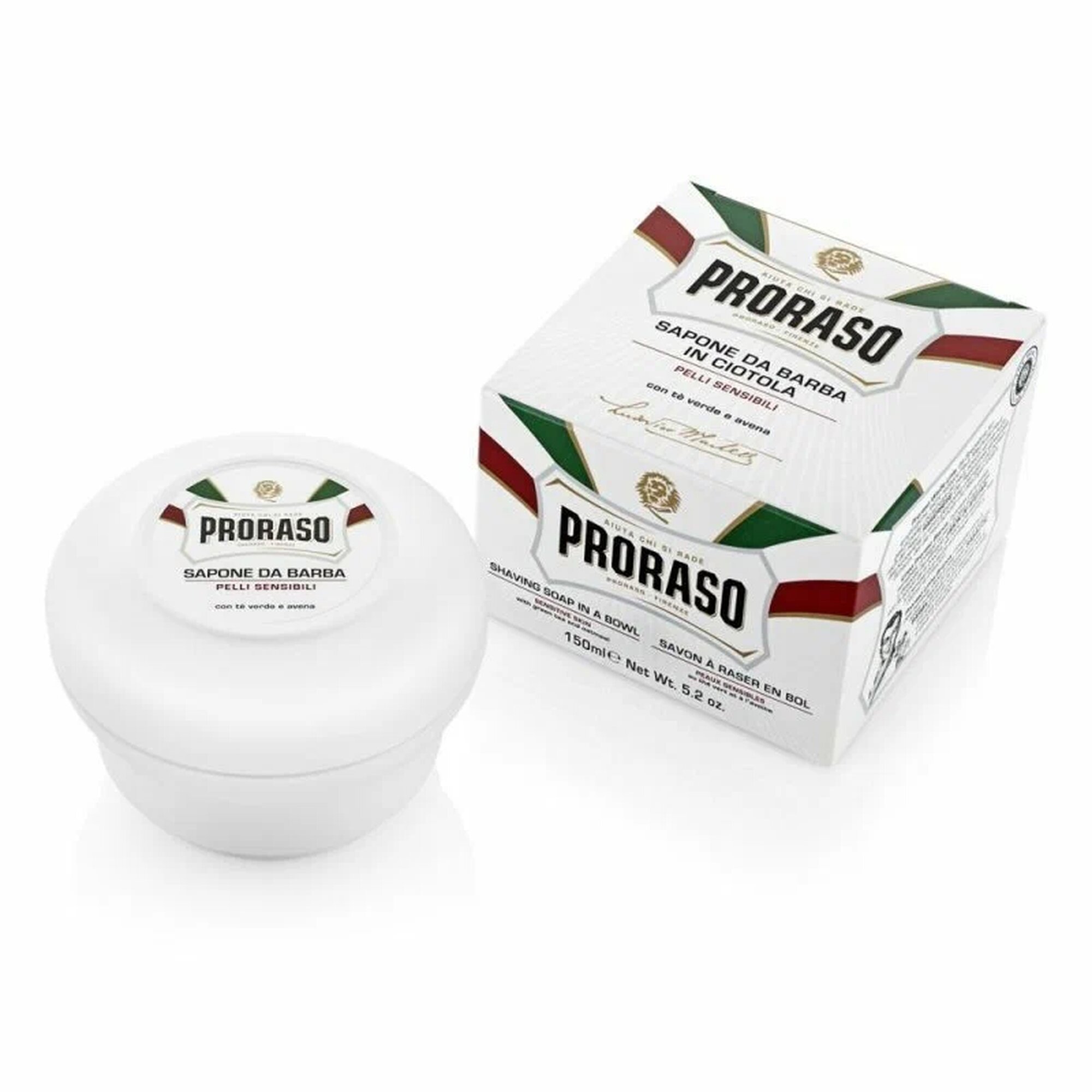 Мыло для бритья Proraso "Белая", гипоаллергенное, для всех типов кожи, 150 мл