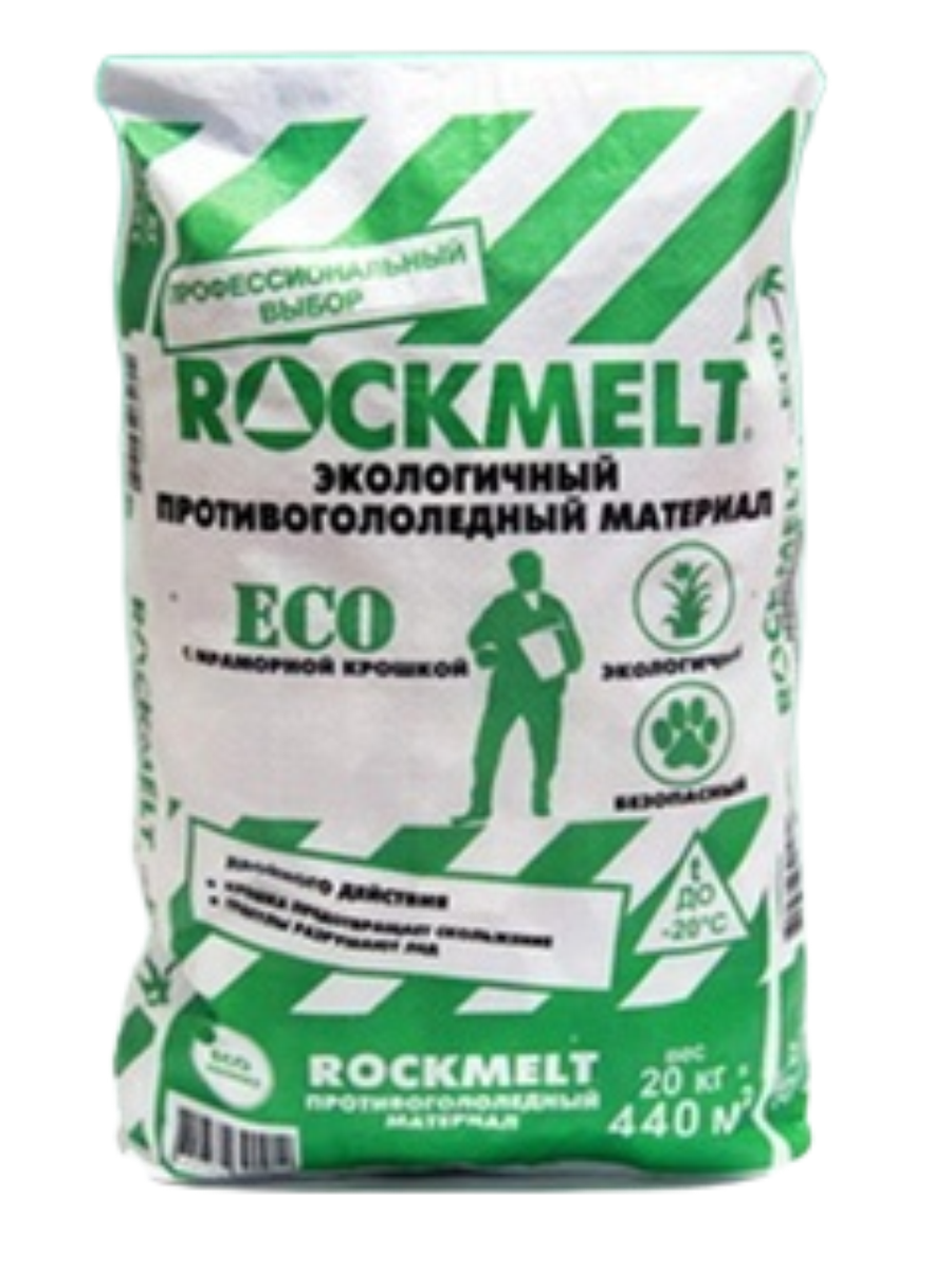 Рокмелт Эко противогололедное средство -20°C (20 кг) / ROCKMELT реагент