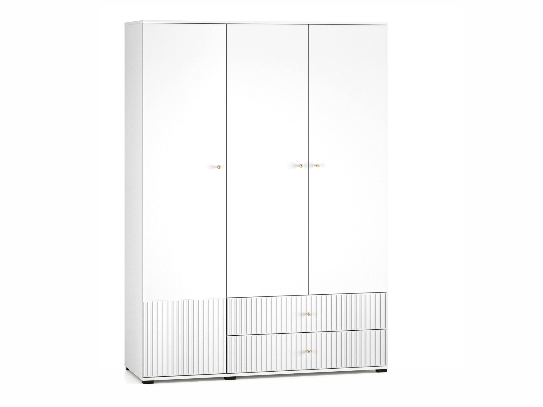 Трехсекционный распашной шкаф Сканди МДФ (Белая) NOW 150x210x55 см, белый , распашной Фиеста