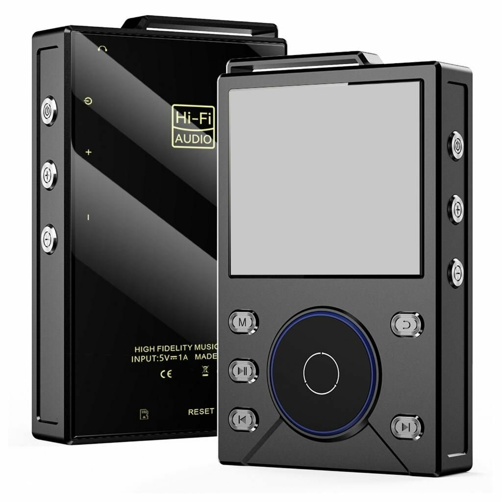 HiFi аудиоплеер с декодированием DSD256 и поддержкой FLAC/WAV/ALAC, Черный - 16GB