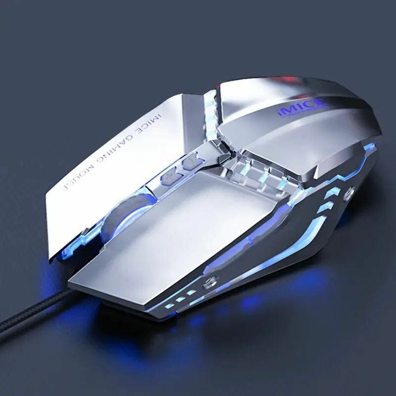 Проводная игровая мышь IMICE с подсветкой RGB, 2.4 G, DPI 3200, 7 кнопок, мышка совместима с любыми OS системами.