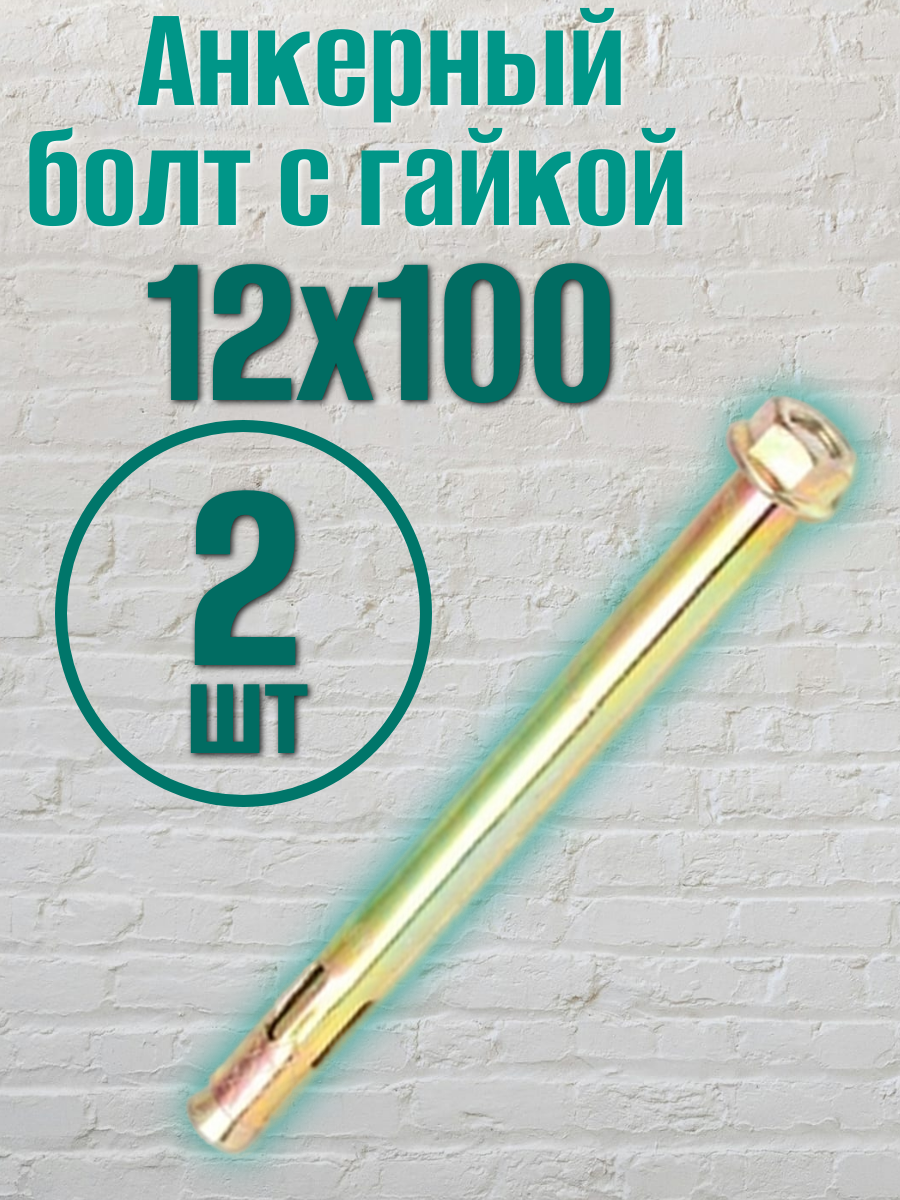 Анкерный болт с гайкой 12х100 (2 шт)