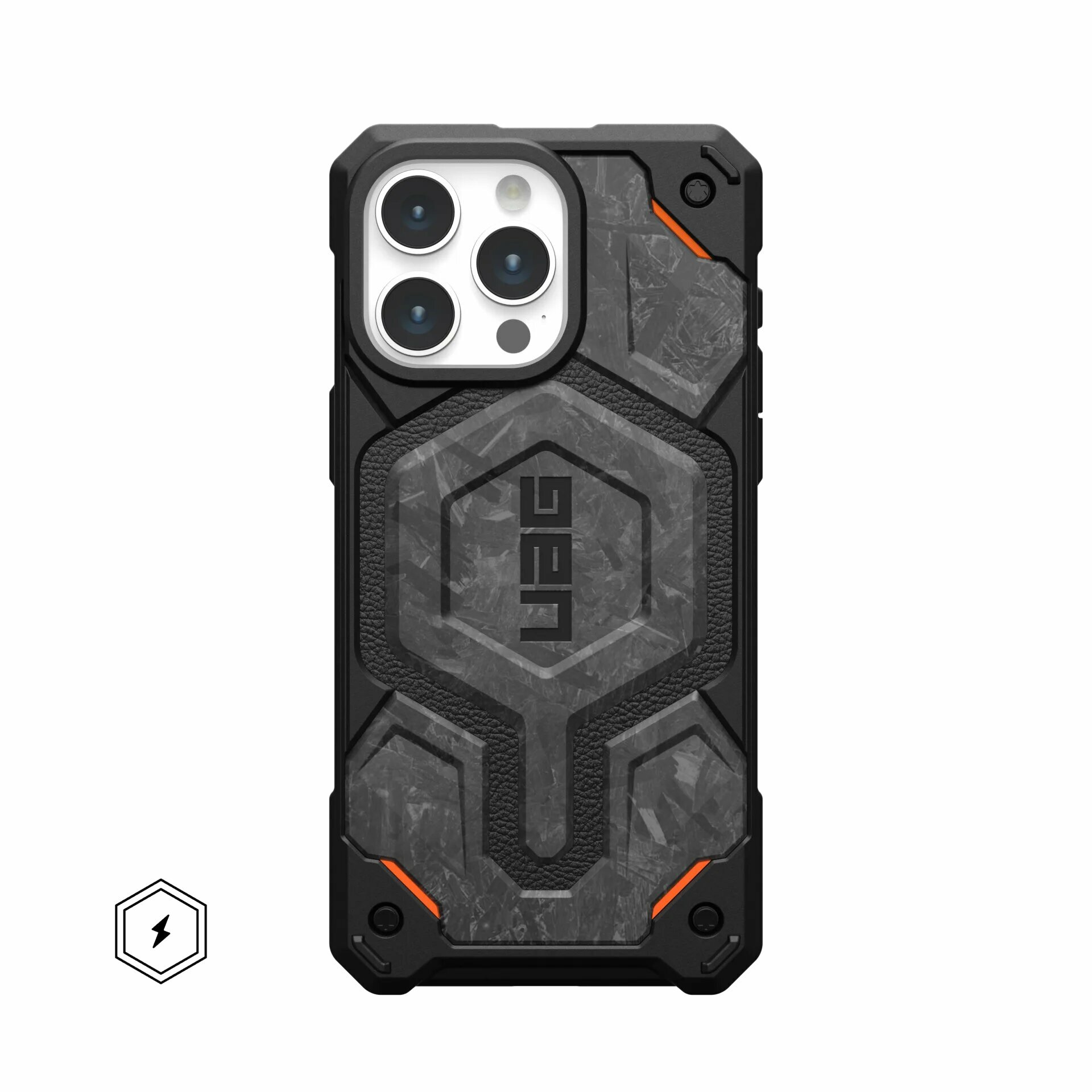 Чехол с поддержкой MAGSAFE Uag Monarch Pro для iPhone 15 Pro MAX 6.7", лимитированная серия Forged Carbon