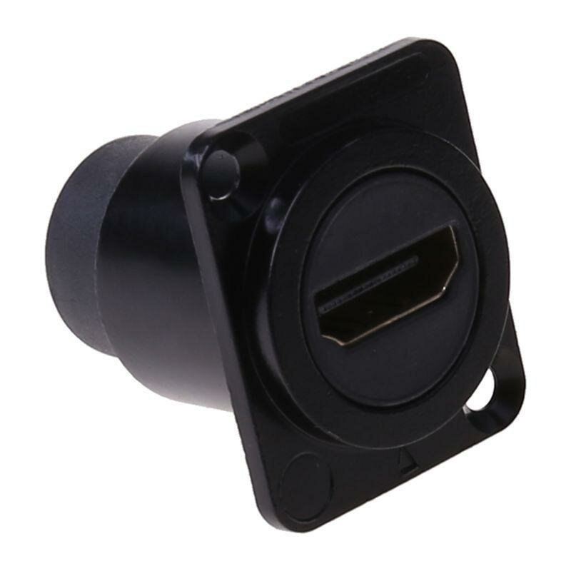 Герметичный HDMI-разъём «мама–мама» для крепления на панель, Черный