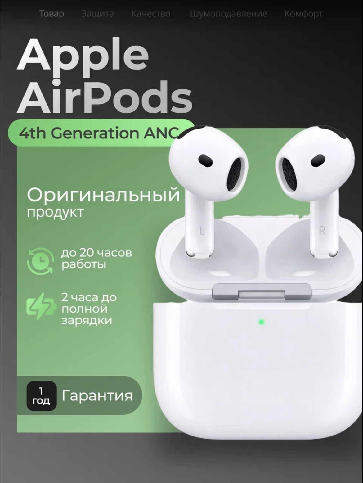 Беспроводные наушники Apple AirPods 4 ANC (С активным шумоподавлением), USB-С