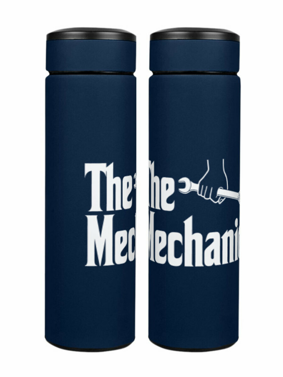 Термос «механик the mechanic автосервис автомеханик сто» (темно-синий)
