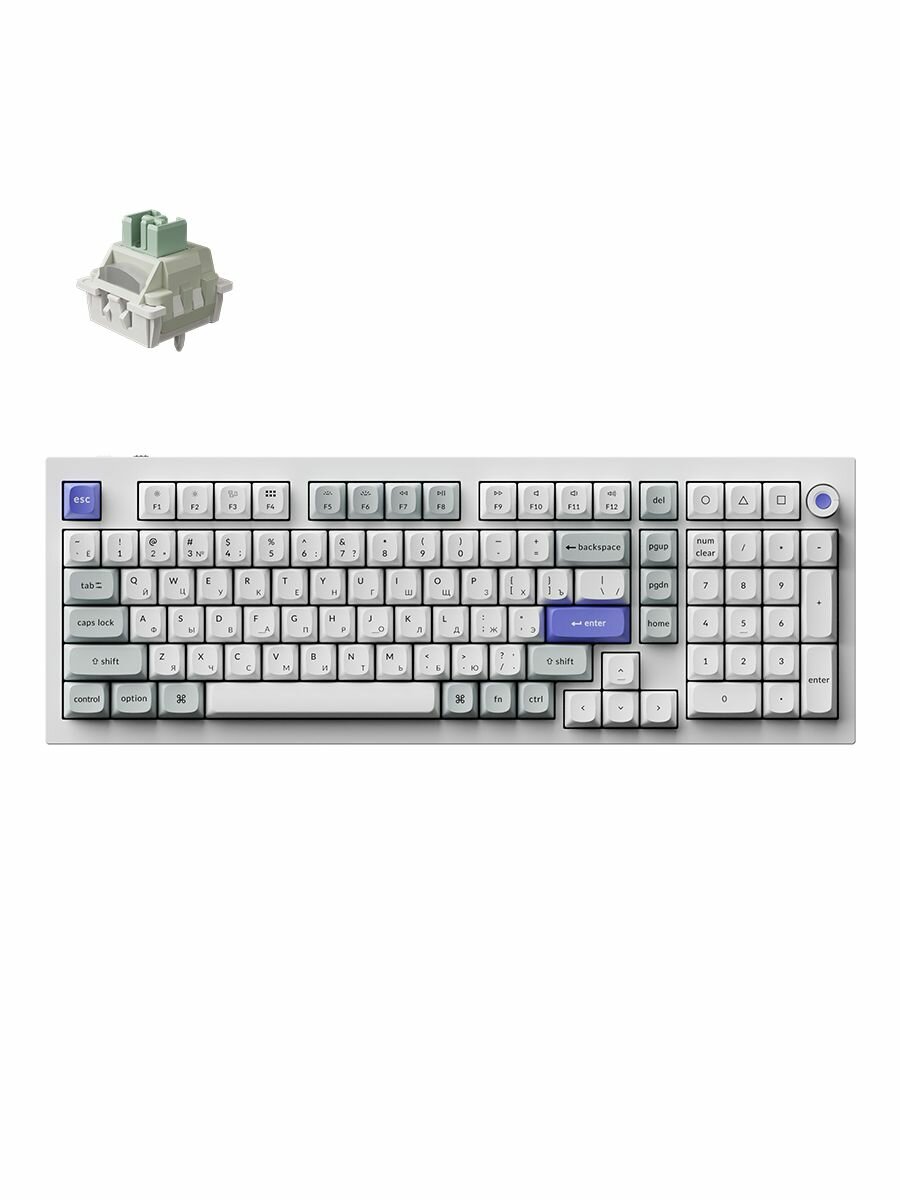 Механическая клавиатура Keychron Q5 HE 8K White - проводная, русская раскладка, RGB, Hot Swap, кейкапы без подсветки, линейные магнитные переключатели (Keychron Ultra-fast Lime Magnetic Switch)
