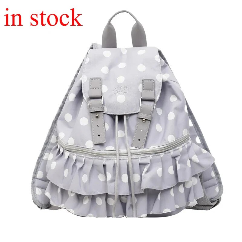 Mochilas Mujer с оборками и принтом в горошек Mochila, сумка большой емкости, праздничный дорожный рюкзак, новые холщовые сумки для женщин