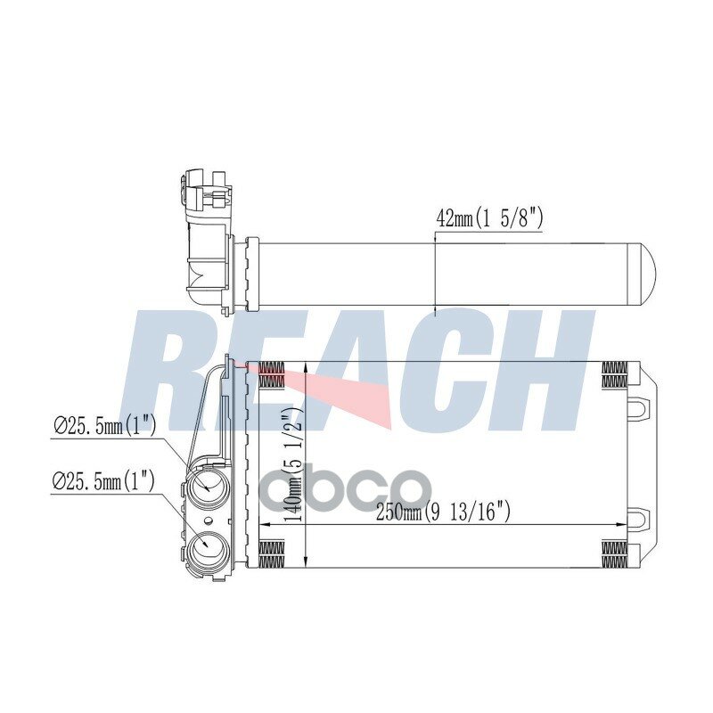 Радиатор отопителя PEUGEOT 307 (2001) 2.0 2001- REACH арт. 18-15118